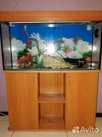 Аквариум 100л + тумба. Б/У