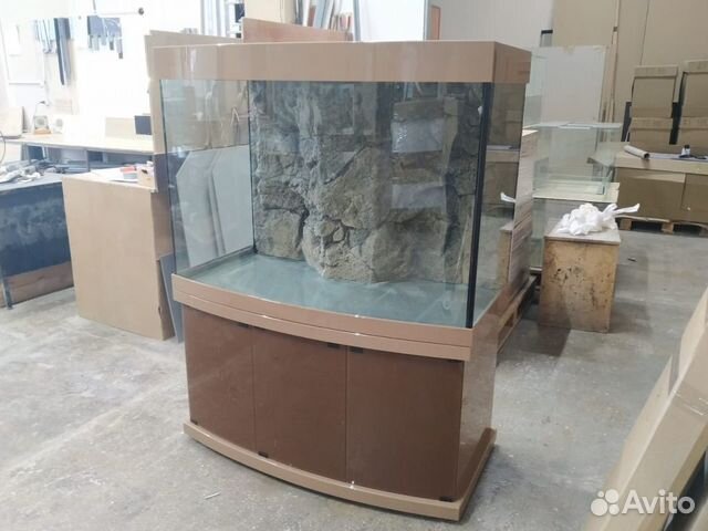 Аквариум панорамный 300 литров мокко акрил